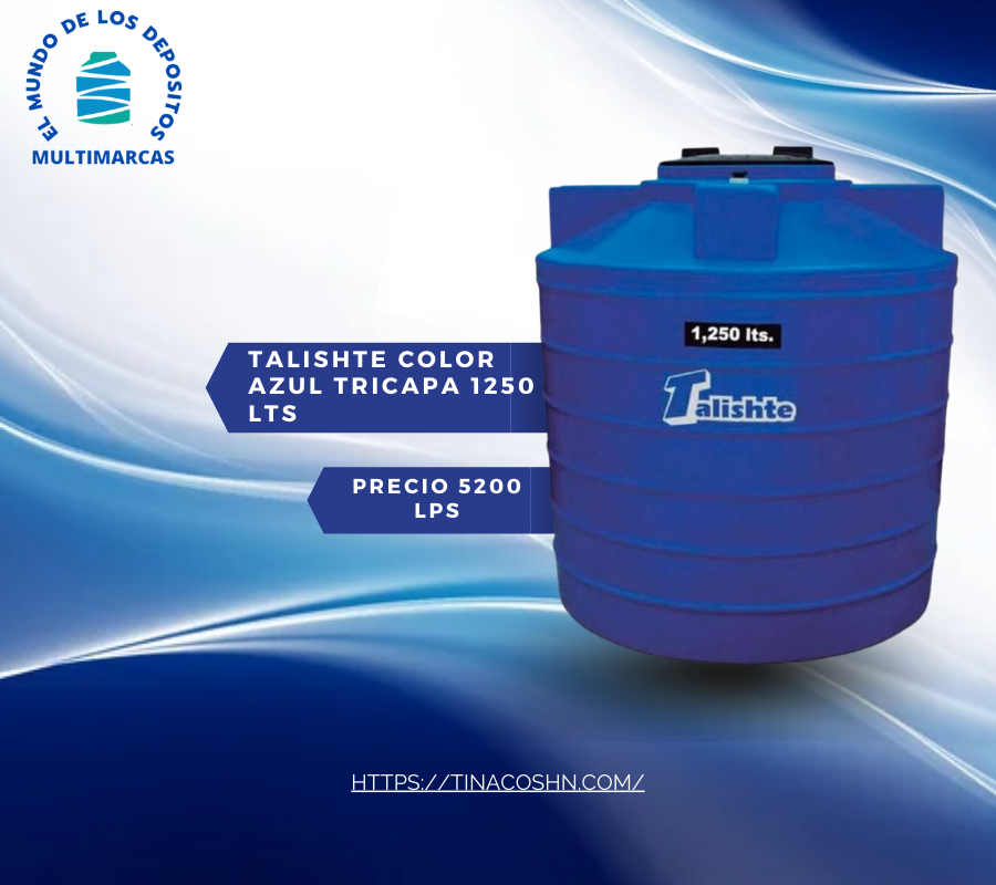 Talishte 1,250 lts Tricapa Azul – Tinacos Honduras
