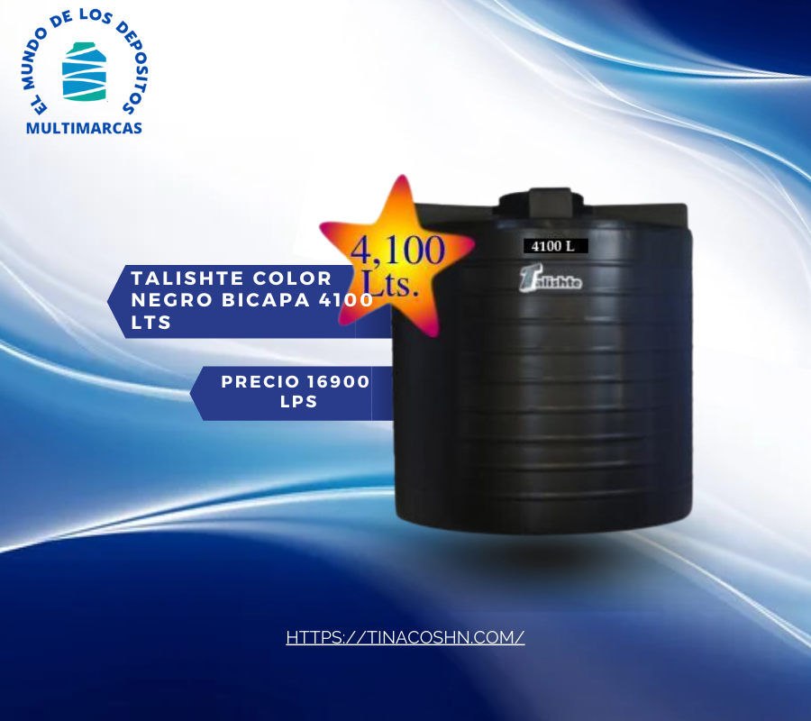 Talishte 4,100 lts negro unicapa – Tinacos Honduras