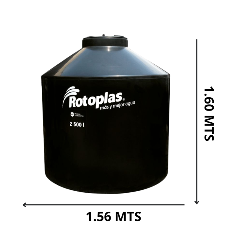 Rotoplas 2500 lts negro bicapa – Tinacos Honduras